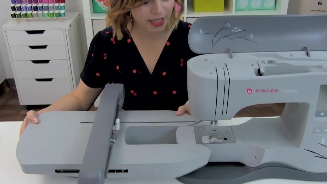 Singer Superb Embroidery Machine Setup: Attach the Embroidery Unit ...