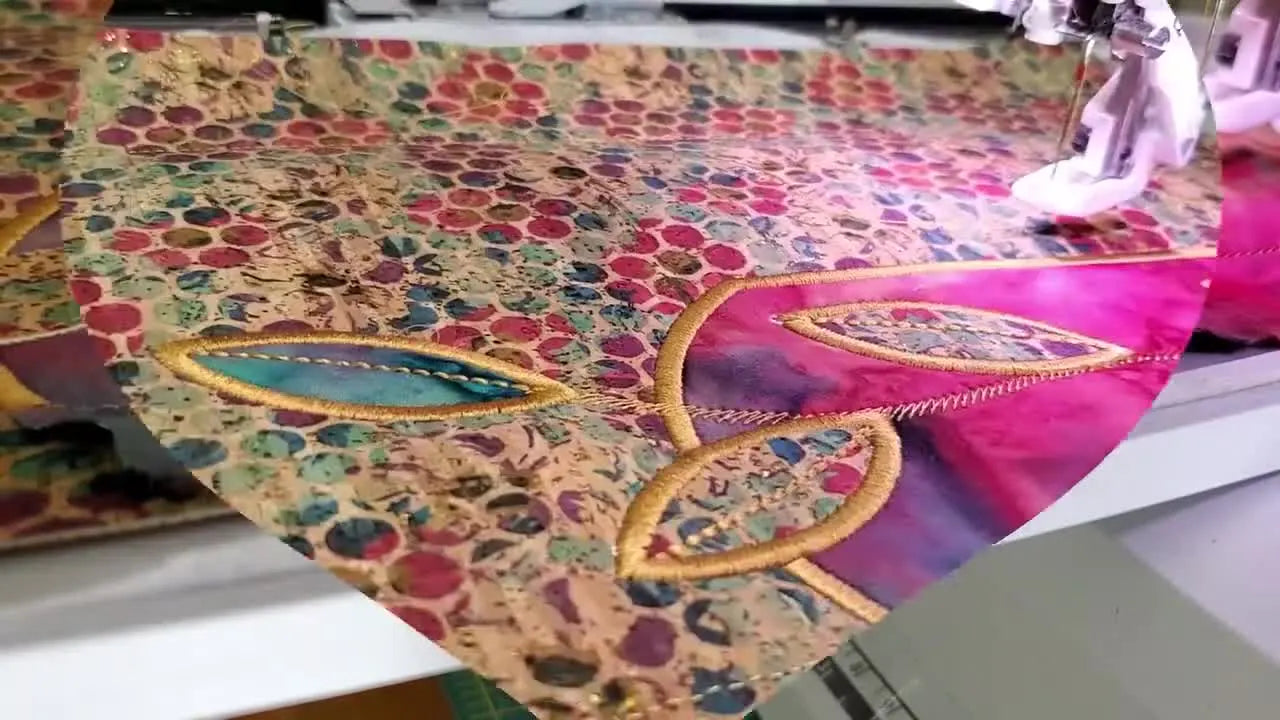 Cork + Batting + Satin Stitch: How to Hoop and Stitch the Luscious Leaf ...