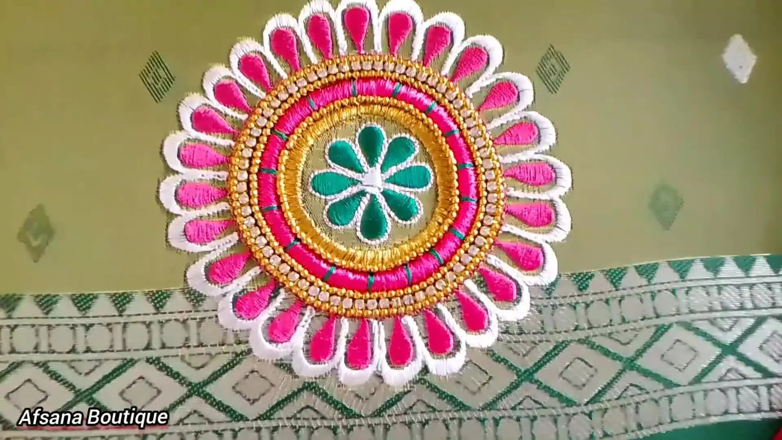 Free-Motion Blouse Neck Embroidery That Looks Like “Heavy Work”: Gold ...