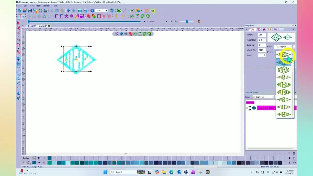 Floriani Monogram Tool vs. Monogram Template Designer: Build Clean ...