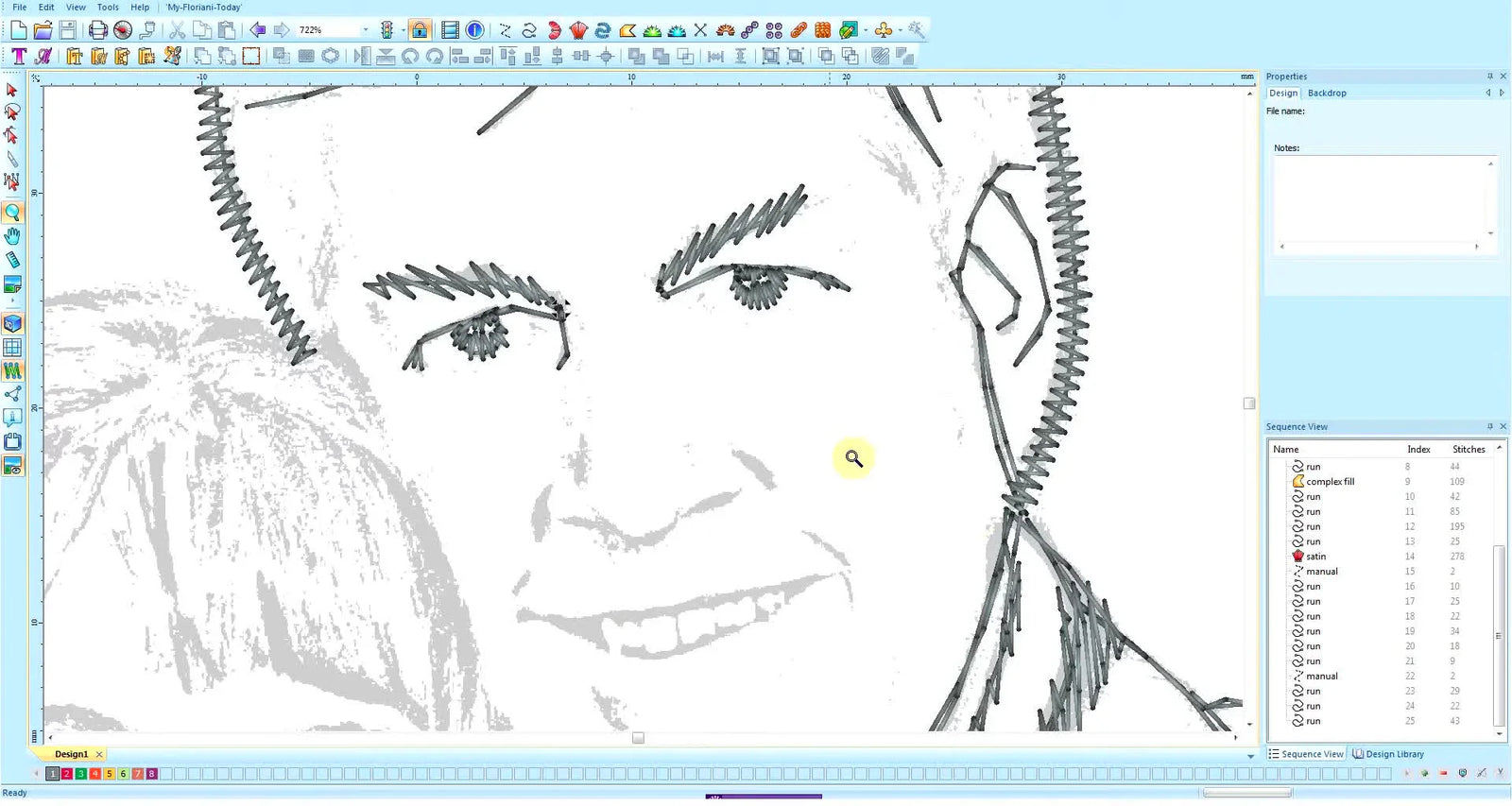 Floriani Pencil Sketch Digitizing: Fix Jagged Running Stitch Curves and ...
