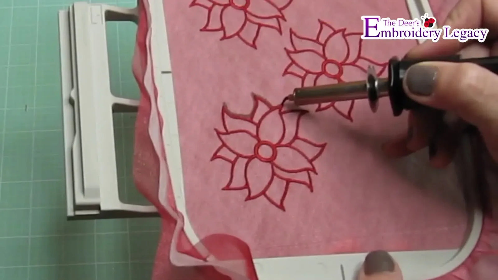 ITH Poinsettia String Light Covers on a Brother 5x7 Hoop: The Clean-Cut ...